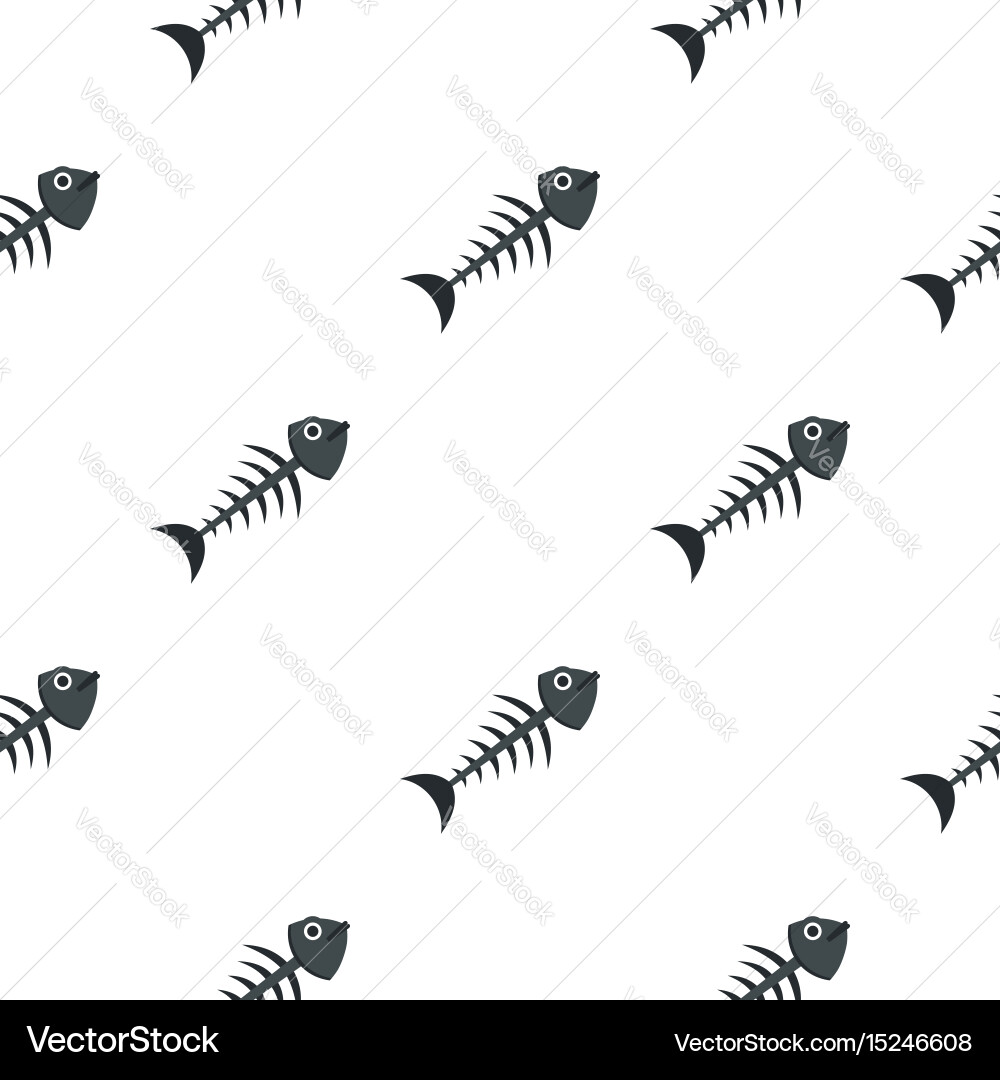 Fish bone pattern seamless Royalty Free Vector Image