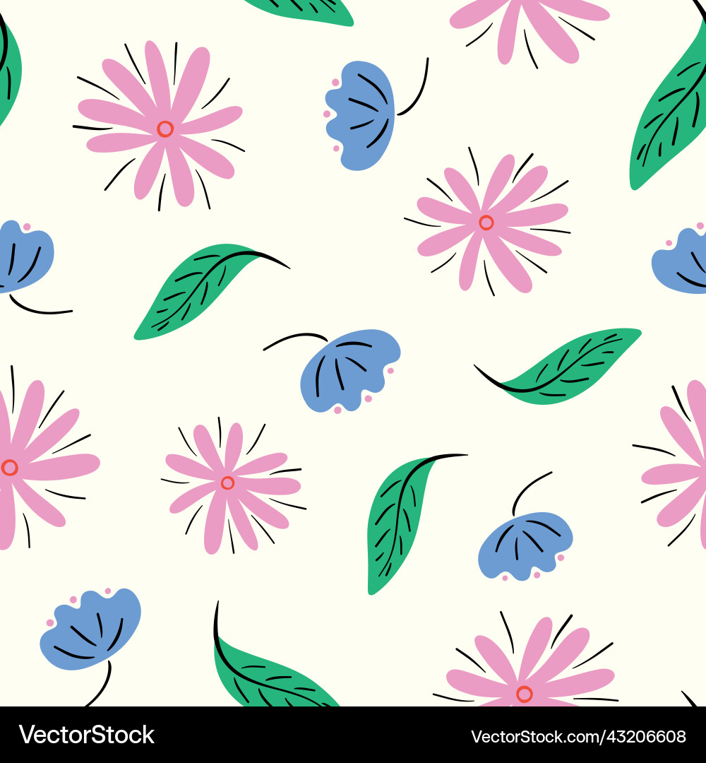 Flower pattern background border trendy Royalty Free Vector