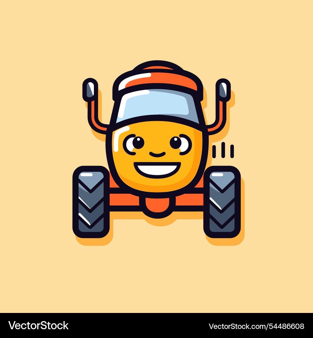 Happy cartoon construction vehicle with smiling Vector Image
