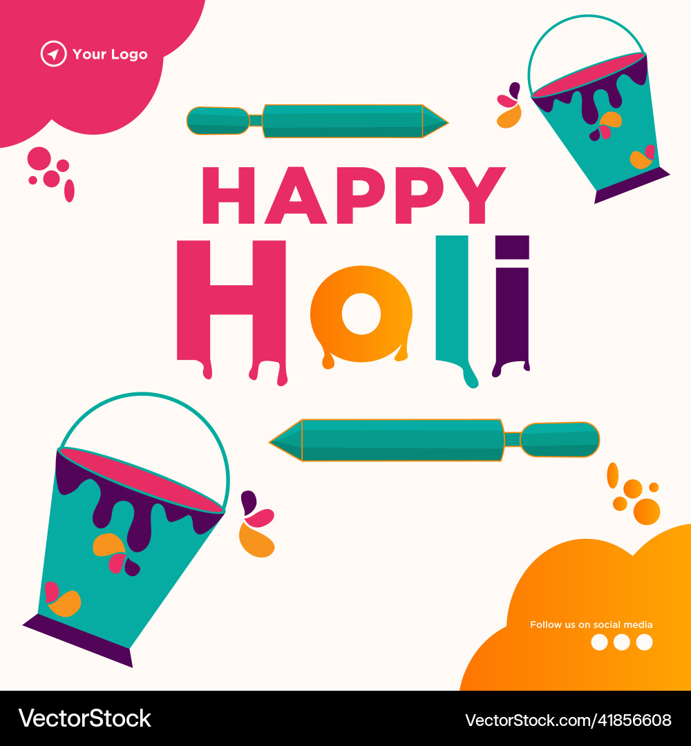 Happy holi banner design Royalty Free Vector Image