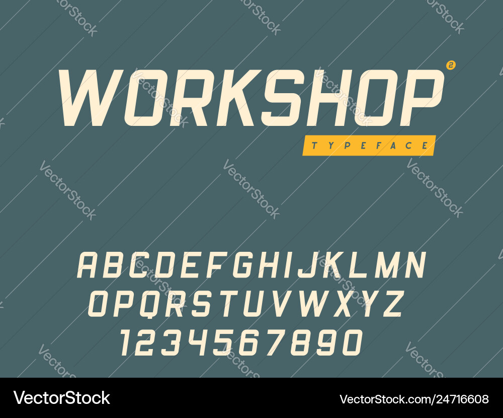Latin uppercase alphabet letters and numbers Vector Image