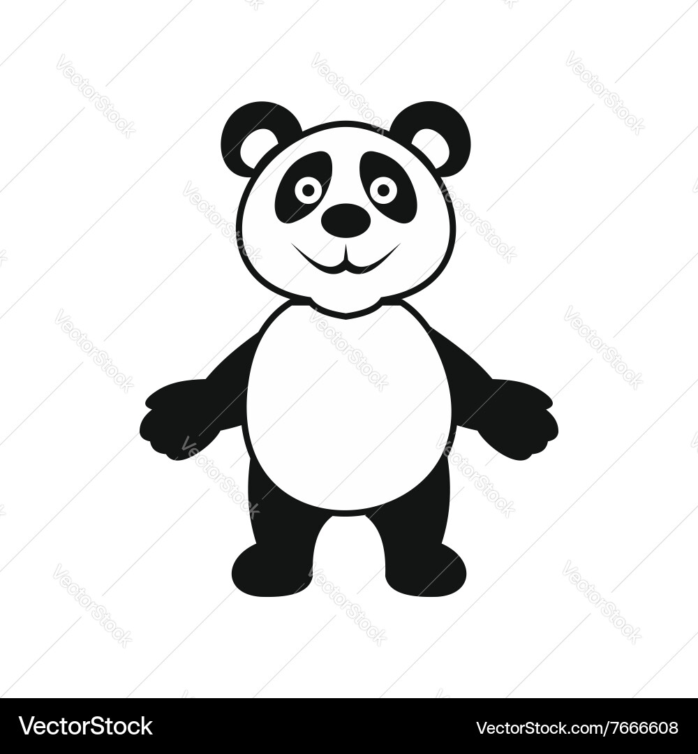 Panda bear icon simple style Royalty Free Vector Image