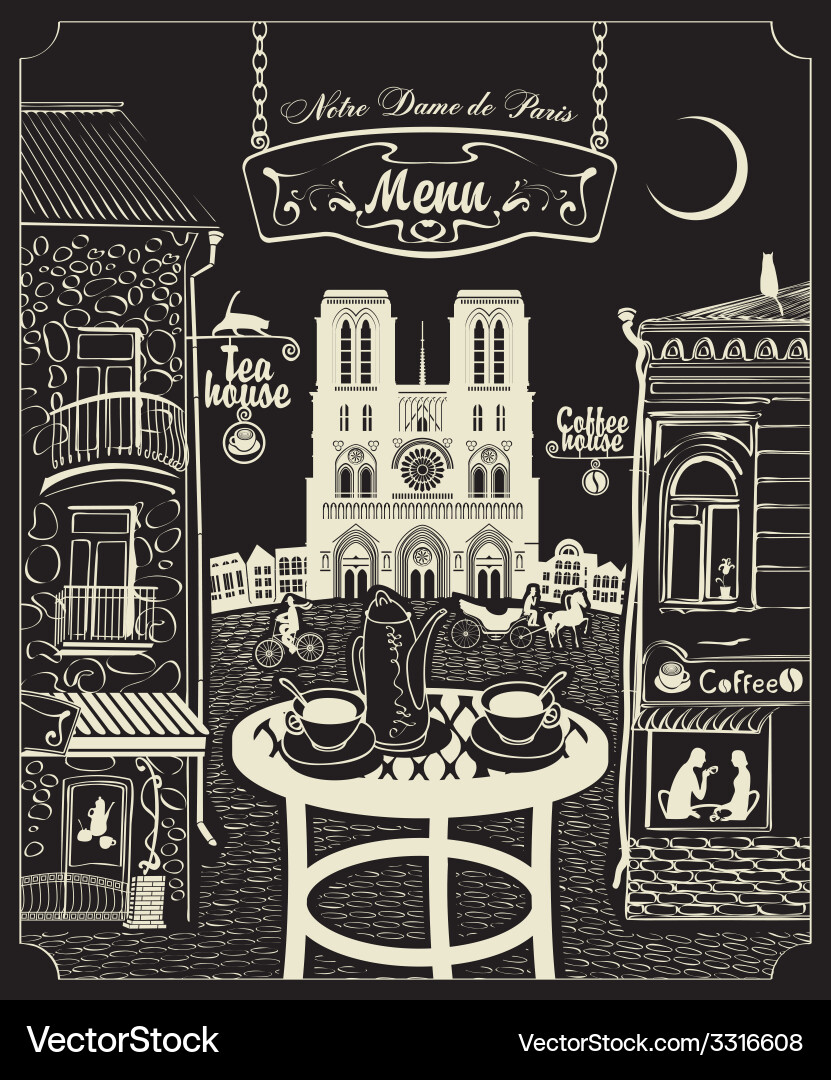 Paris cafe Royalty Free Vector Image - VectorStock
