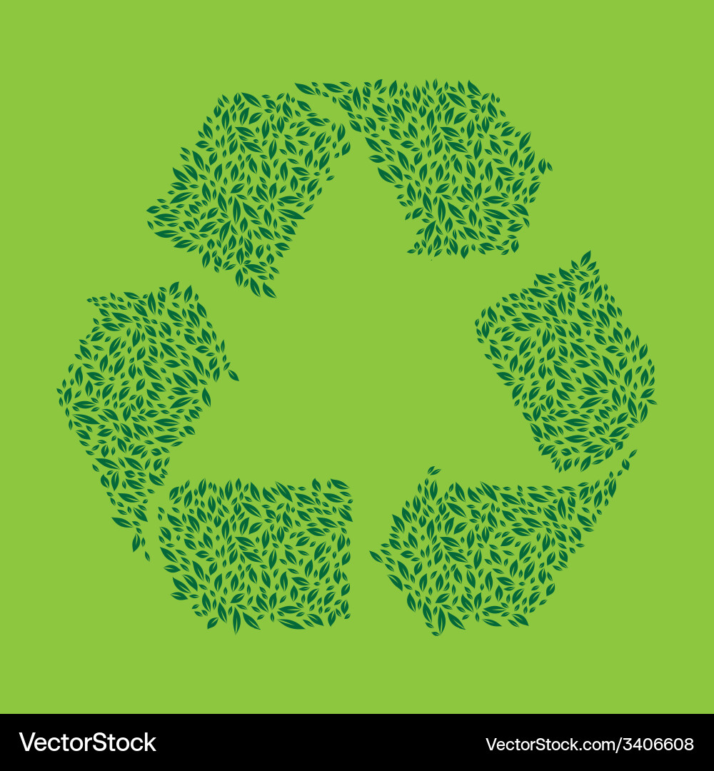 Recycle leaf green Royalty Free Vector Image - VectorStock