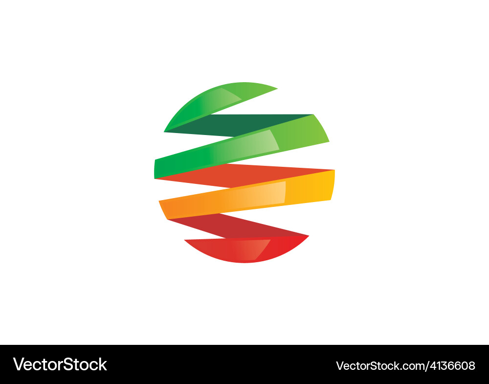 Ribbon round slice color logo Royalty Free Vector Image