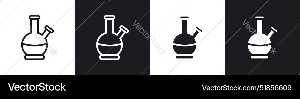 Bong icon set in black and white filld Royalty Free Vector