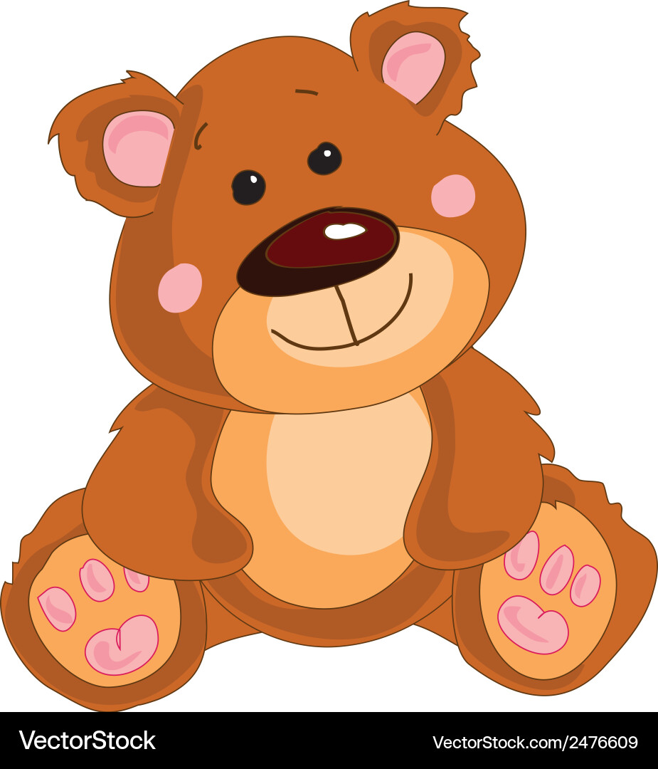 Brown teddy bear on a white background Royalty Free Vector