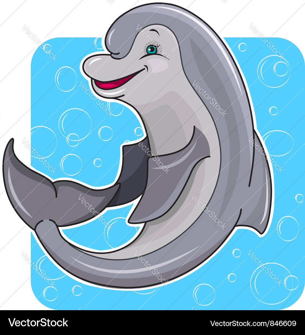 Cartoon dolphin Royalty Free Vector Image - VectorStock