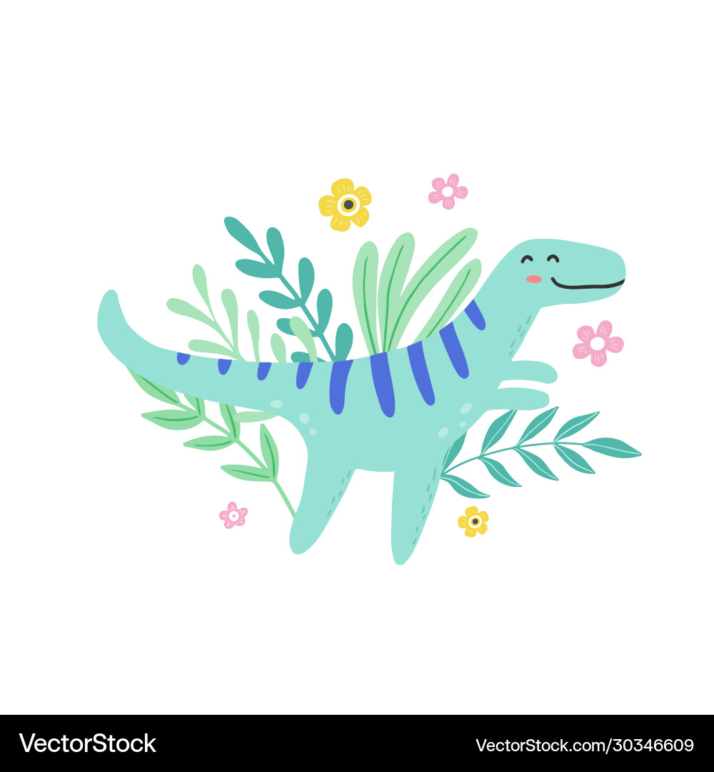 Cute dinosaur hand drawn style for kids design Vector Image