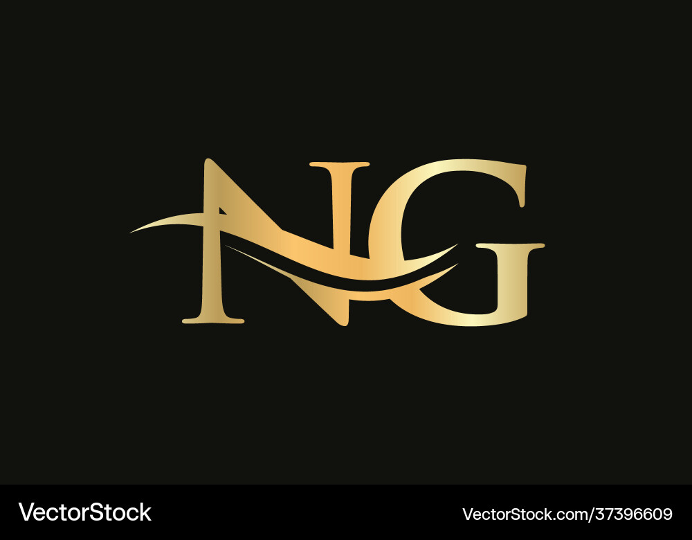 Initial linked letter ng logo design Royalty Free Vector
