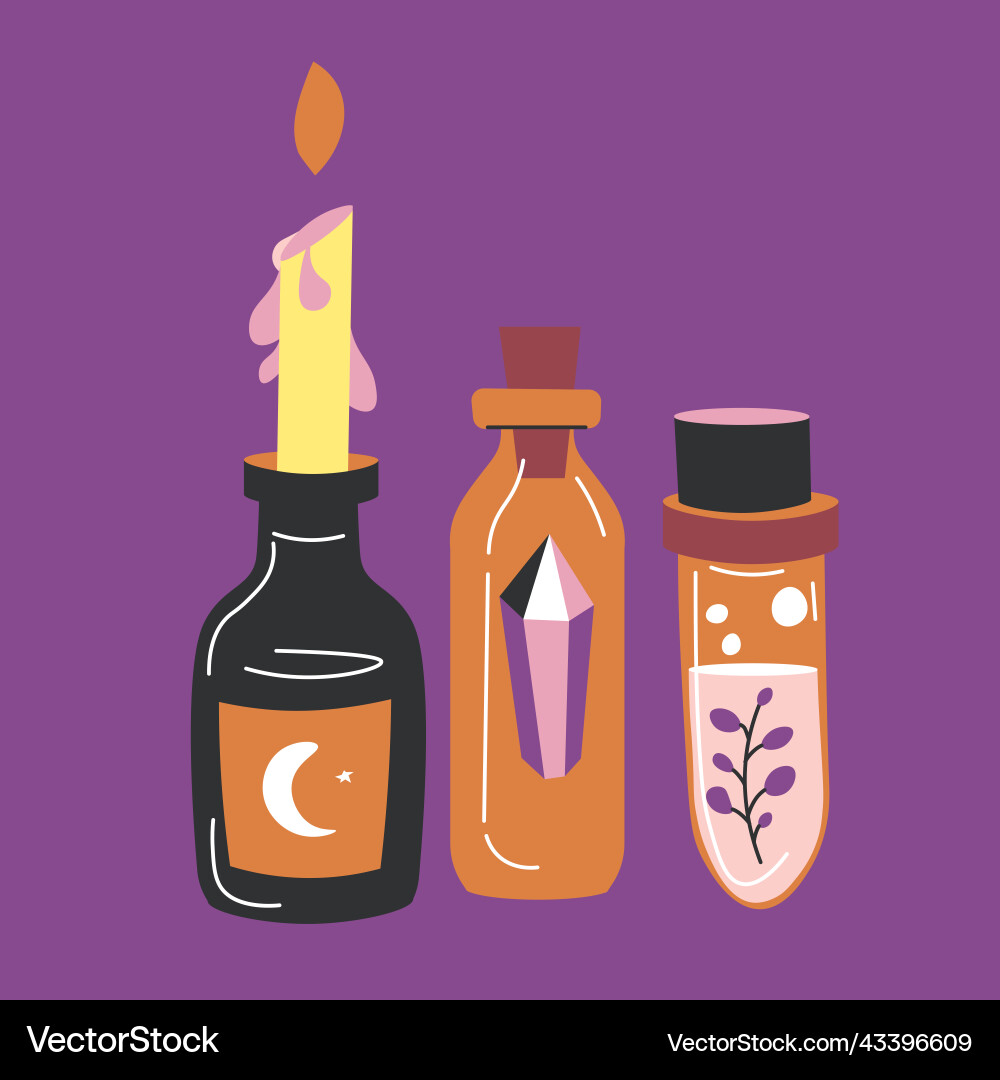 Magic ingredients for spells and witchcraft Vector Image