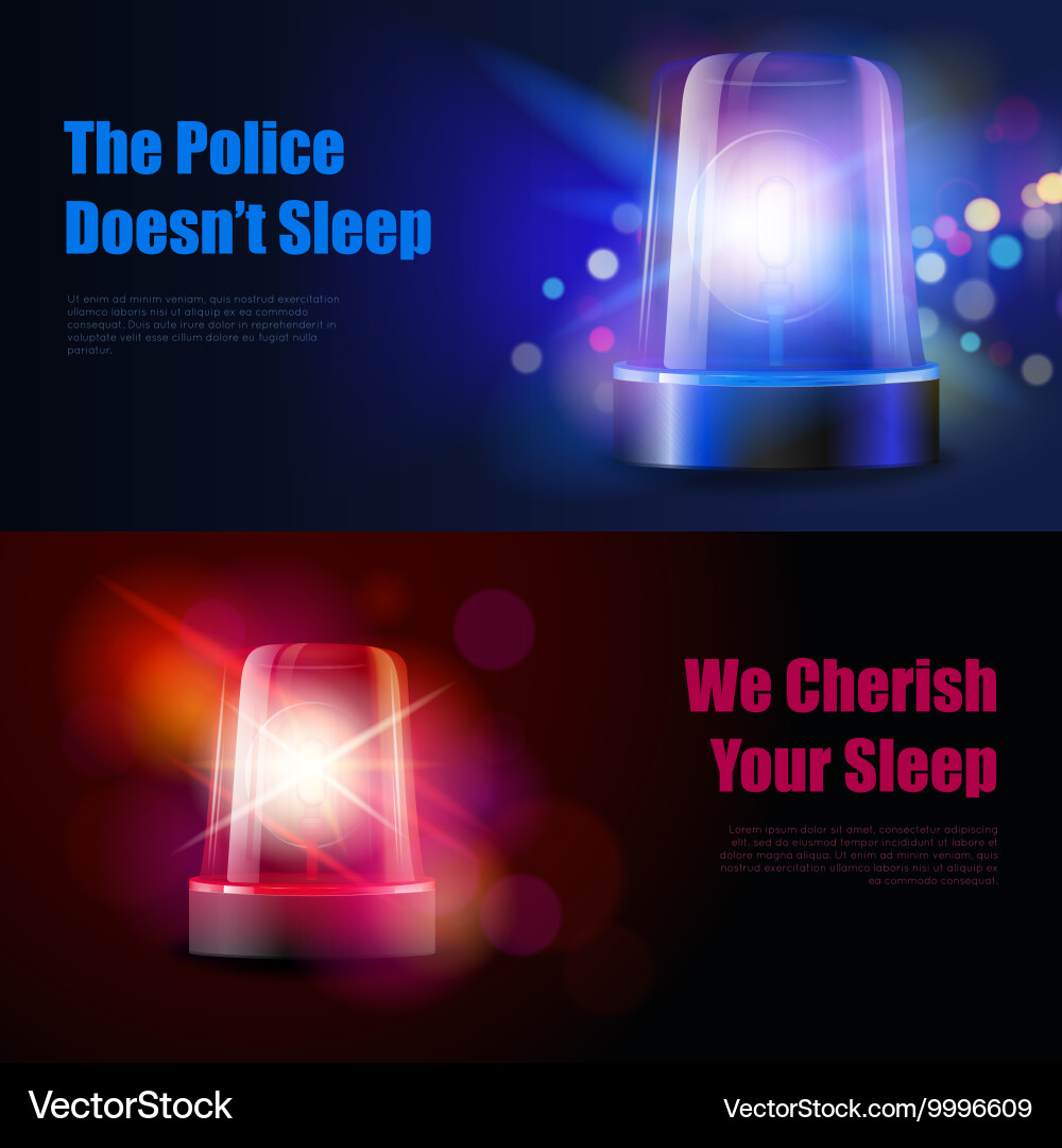 Police Siren Light Effect Banner Royalty Free Vector Image