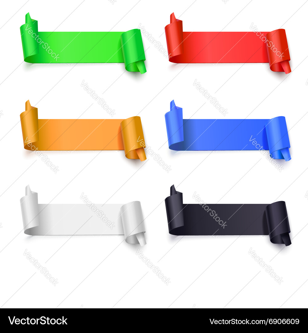 Realistic curved paper banners Royalty Free Vector Image