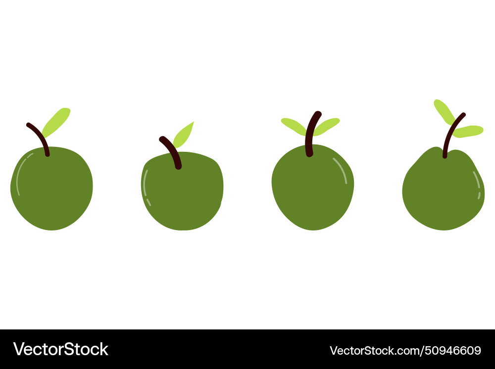 Simple guava fruit icon set Royalty Free Vector Image
