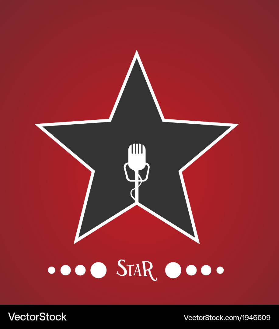 Star with microphone Royalty Free Vector Image