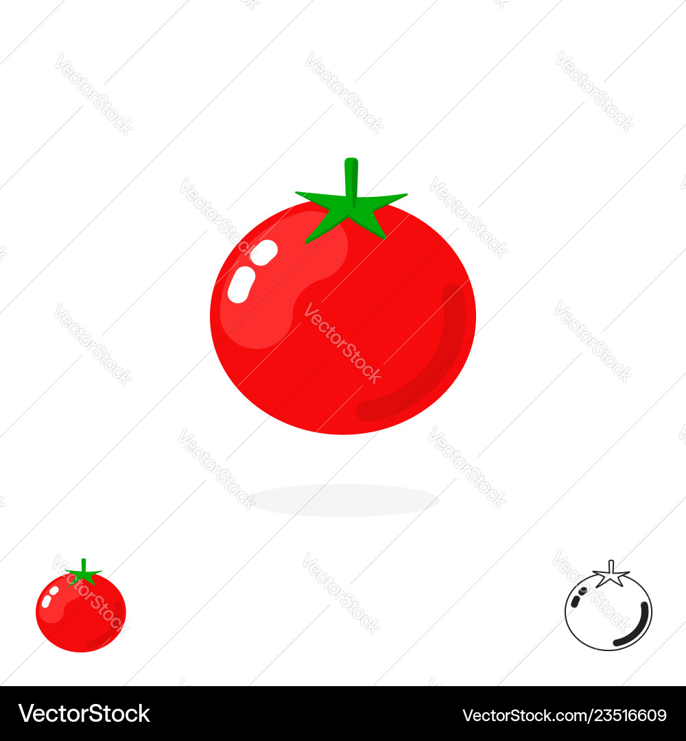 Tomato logo template simple icon Royalty Free Vector Image