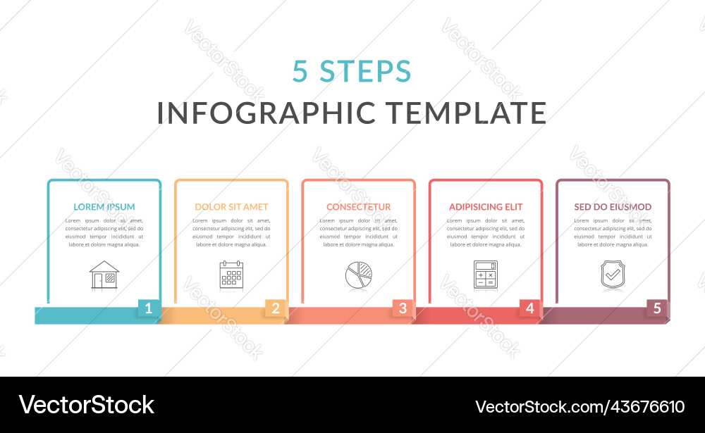 5 steps - infographic template Royalty Free Vector Image