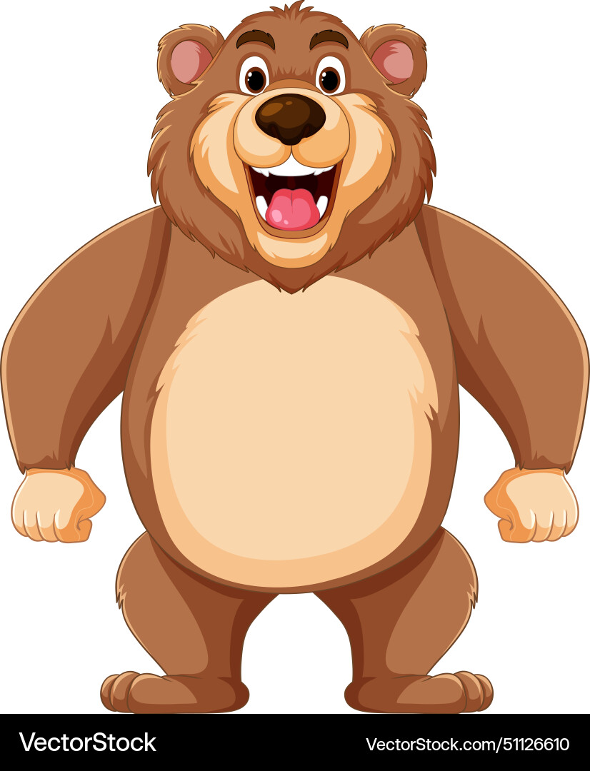 A happy brown bear in format Royalty Free Vector Image