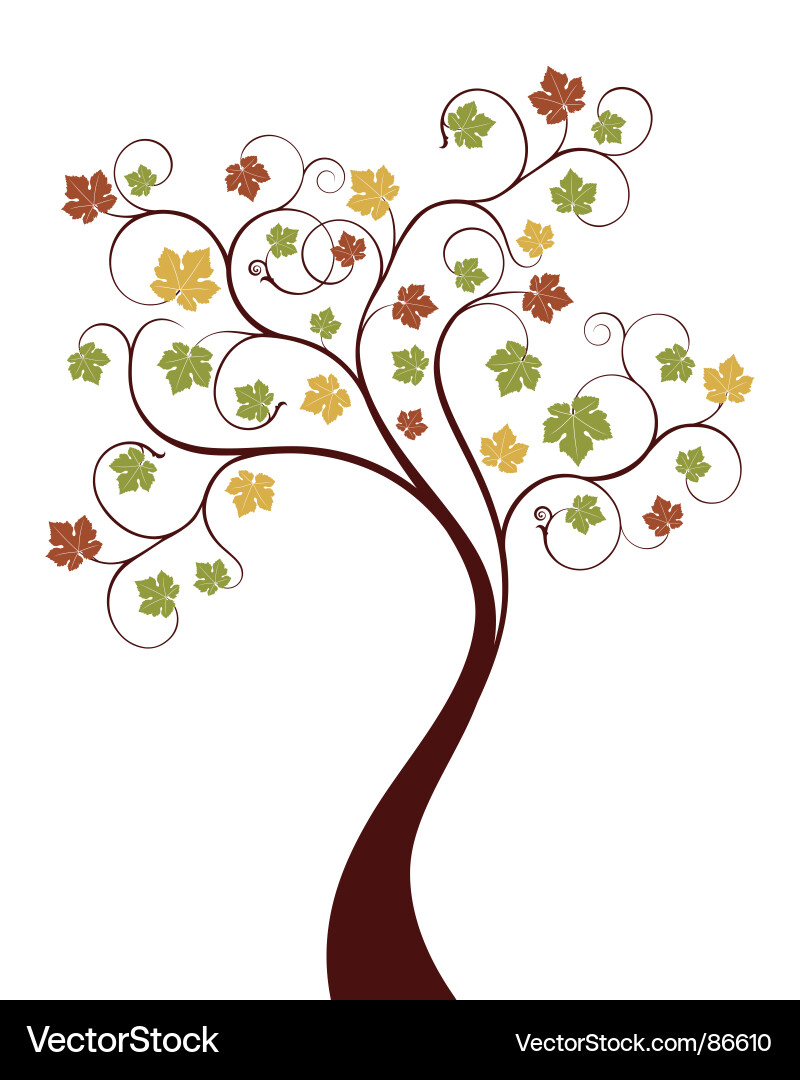 Autumn tree Royalty Free Vector Image - VectorStock