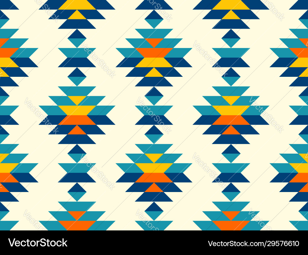 Boho aztec vertical diamonds rows colorful pattern