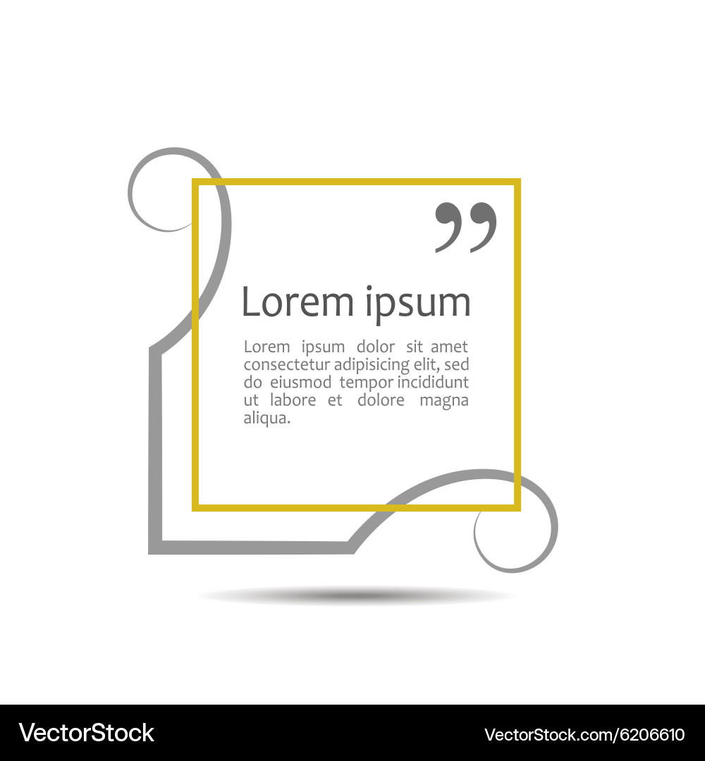 Citation text box frame for decoration quote Vector Image