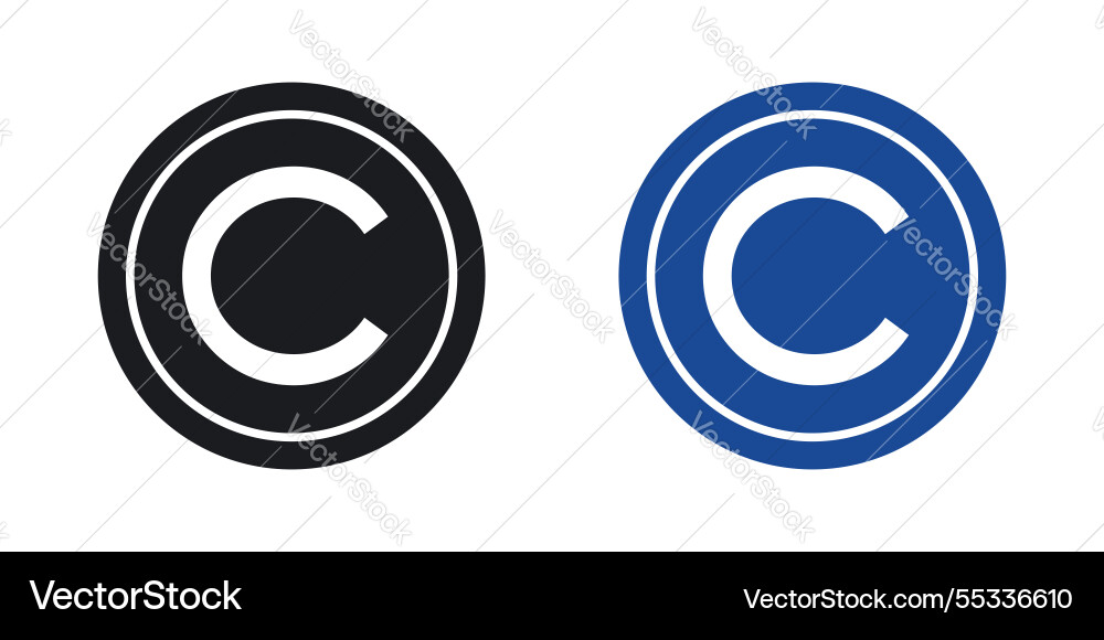 Copyright icons set black and colored style Vector Image