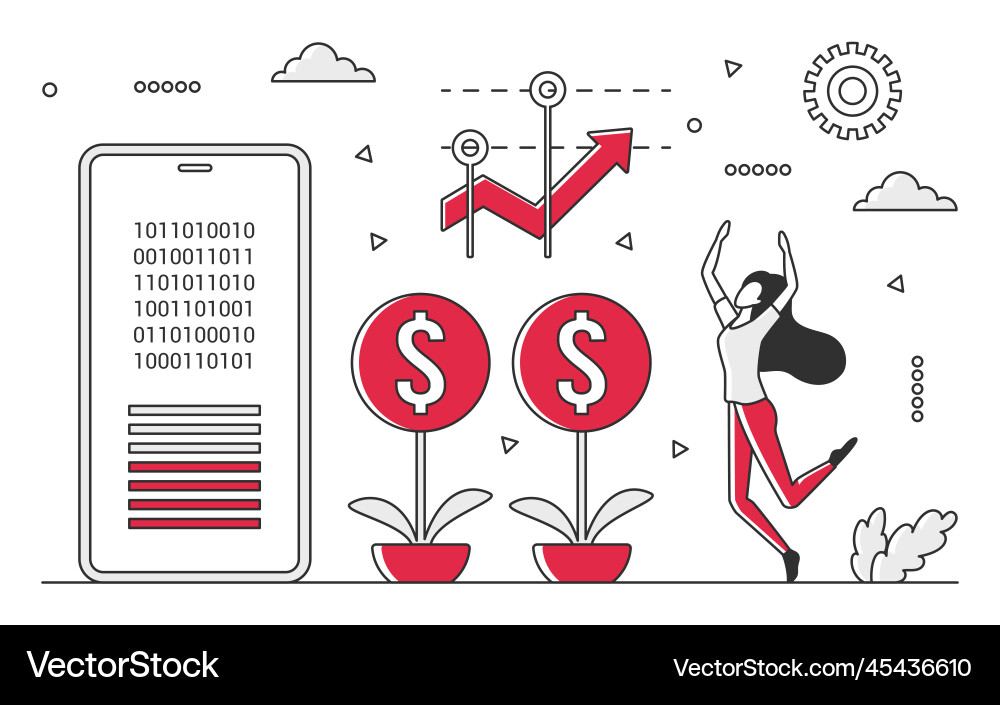 Increase money growth Royalty Free Vector Image