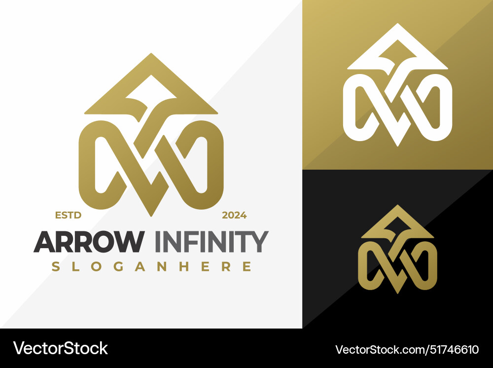 Letter a arrow infinity logo design symbol icon Vector Image