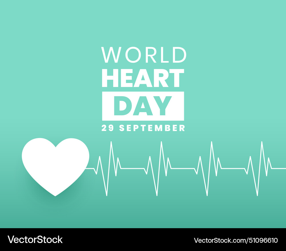 Modern world heart day cardiogram background Vector Image
