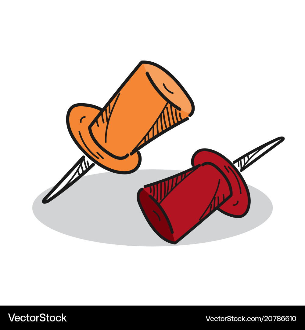 Pin on a white background Royalty Free Vector Image