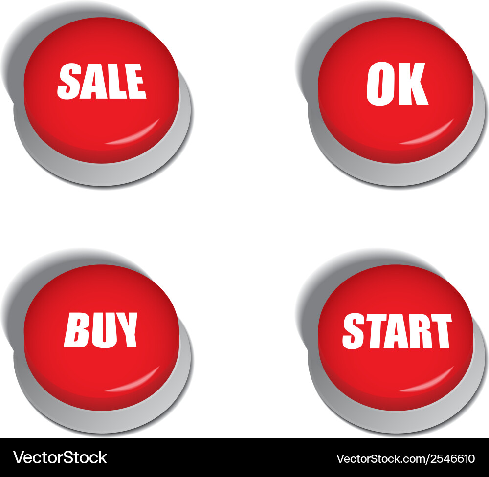 Red Sale Buy Start Buttons Royalty Free Vector Image
