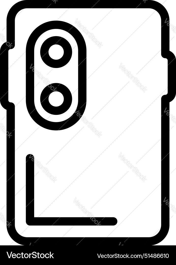 Smartphone camera icon outline Royalty Free Vector Image