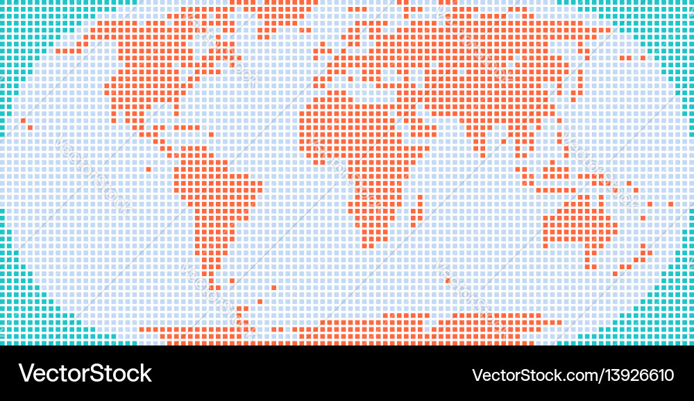 Square dotted world map Royalty Free Vector Image