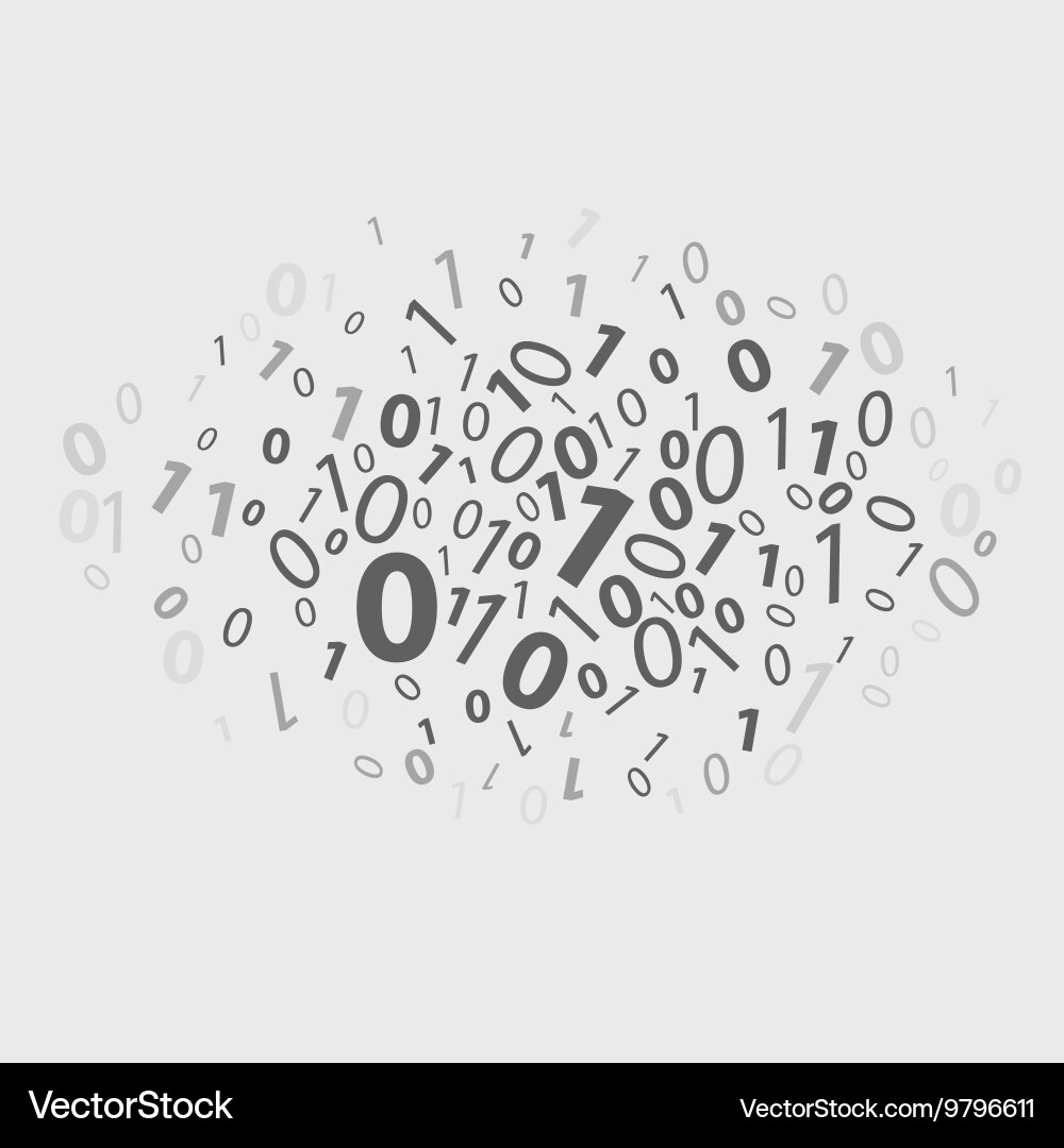 Binary code with abstract information background Vector Image