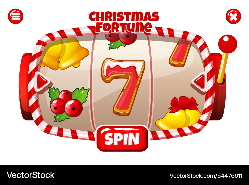 Christmas fortune slot machine interface Vector Image