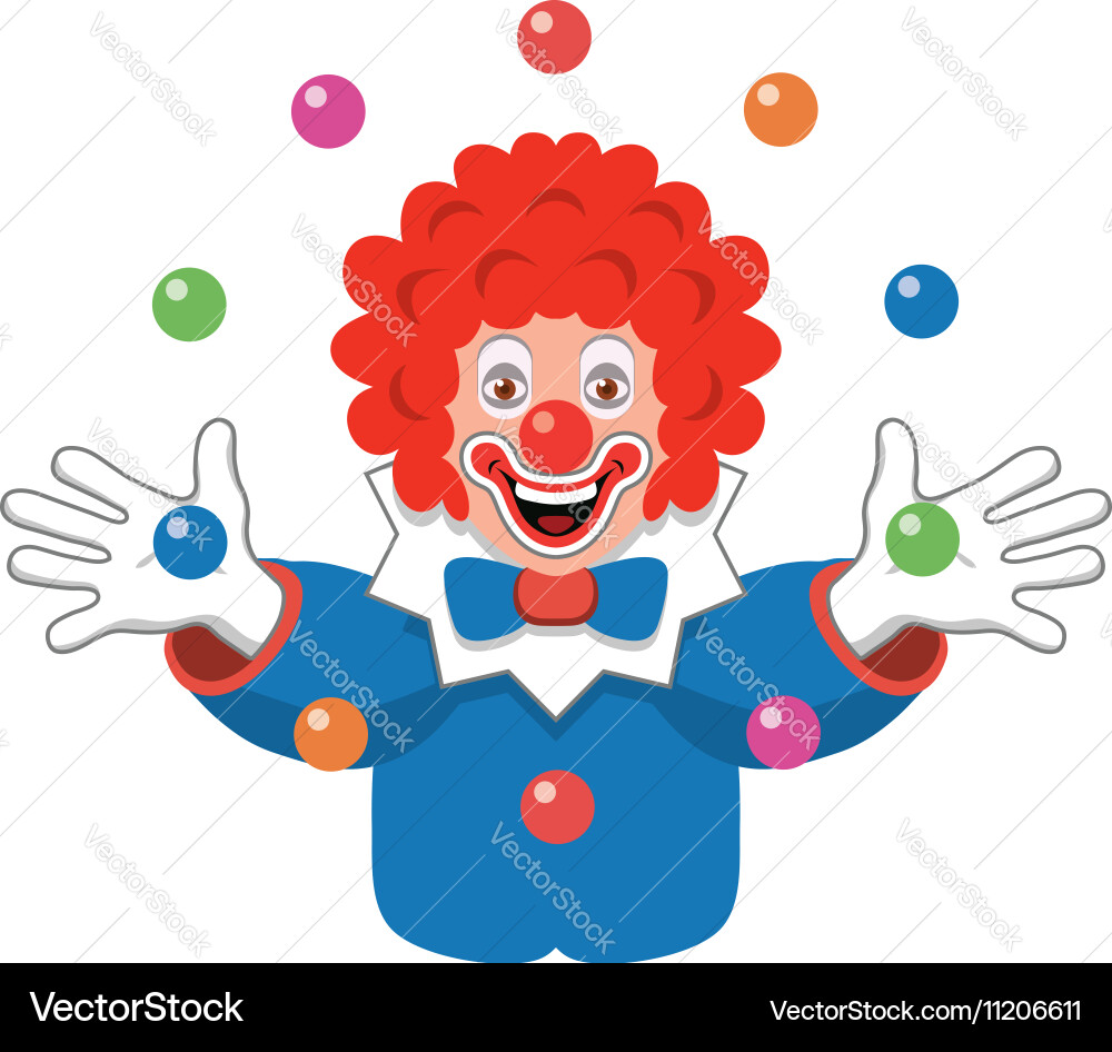 Juggling clown Royalty Free Vector Image - VectorStock