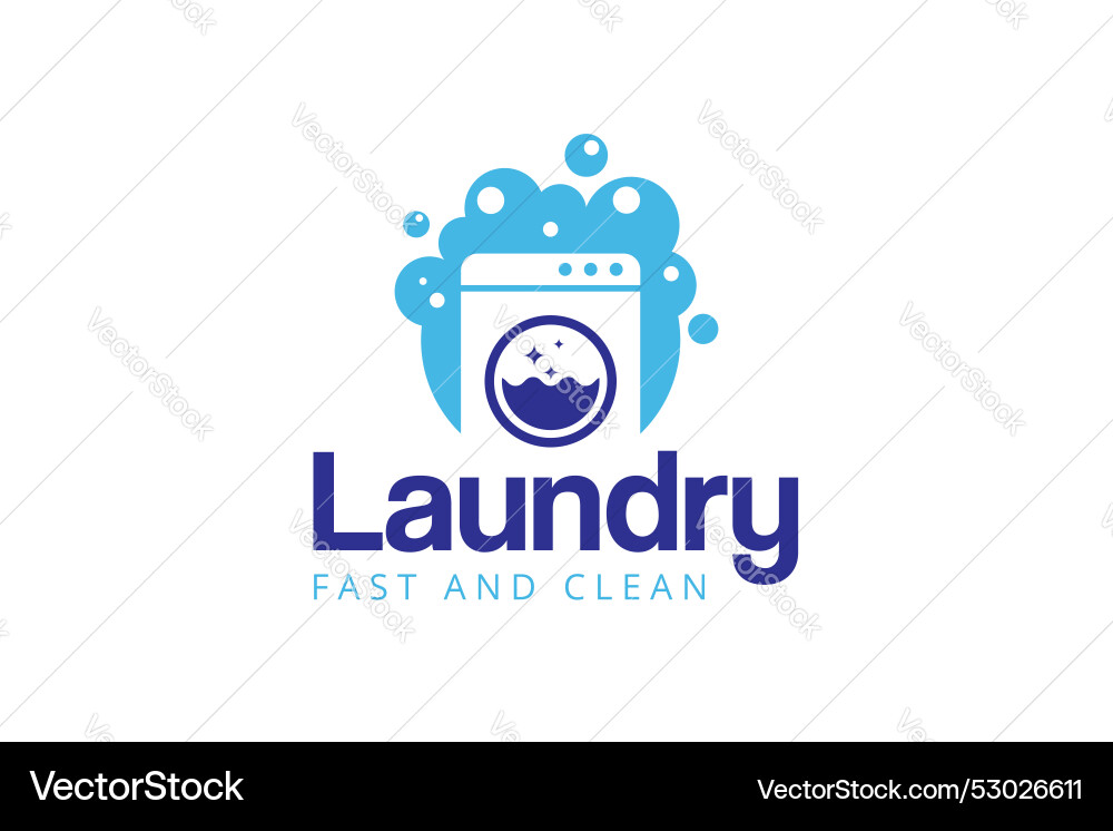Laundry logo design template washing machine Vector Image