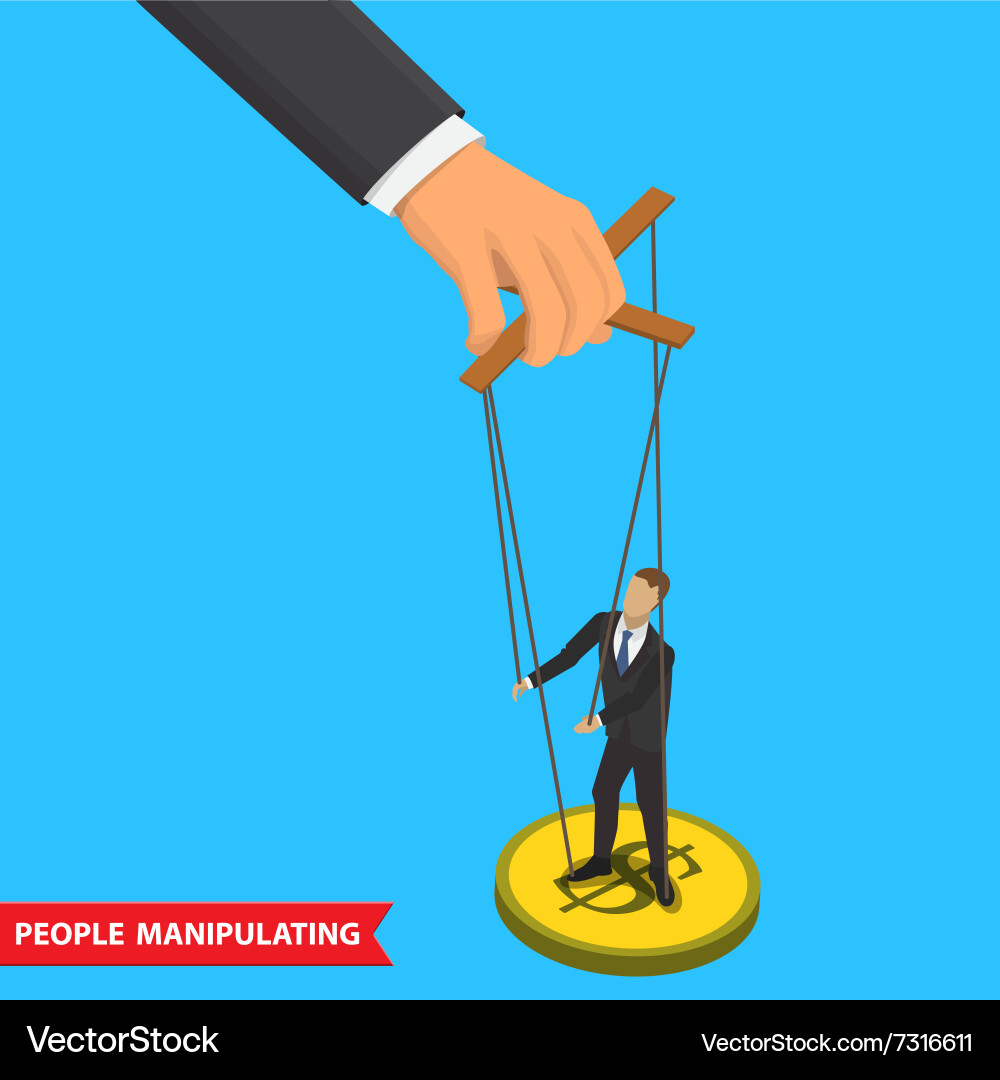 People manipulating Royalty Free Vector Image - VectorStock