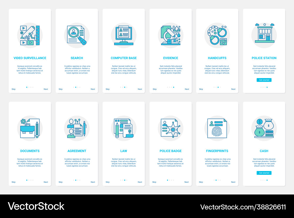 Police station service criminal database ux ui Vector Image
