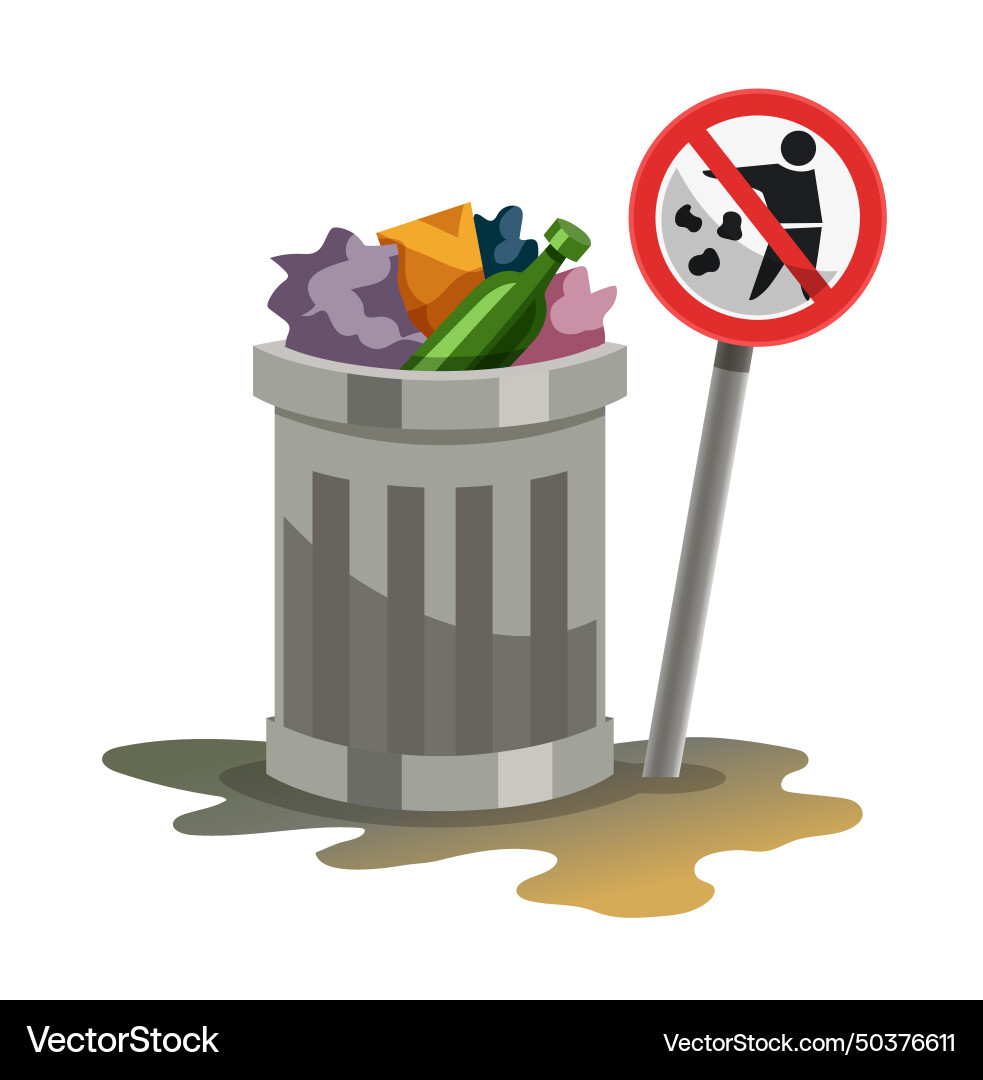 Pollution environmental littering garbage waste Vector Image