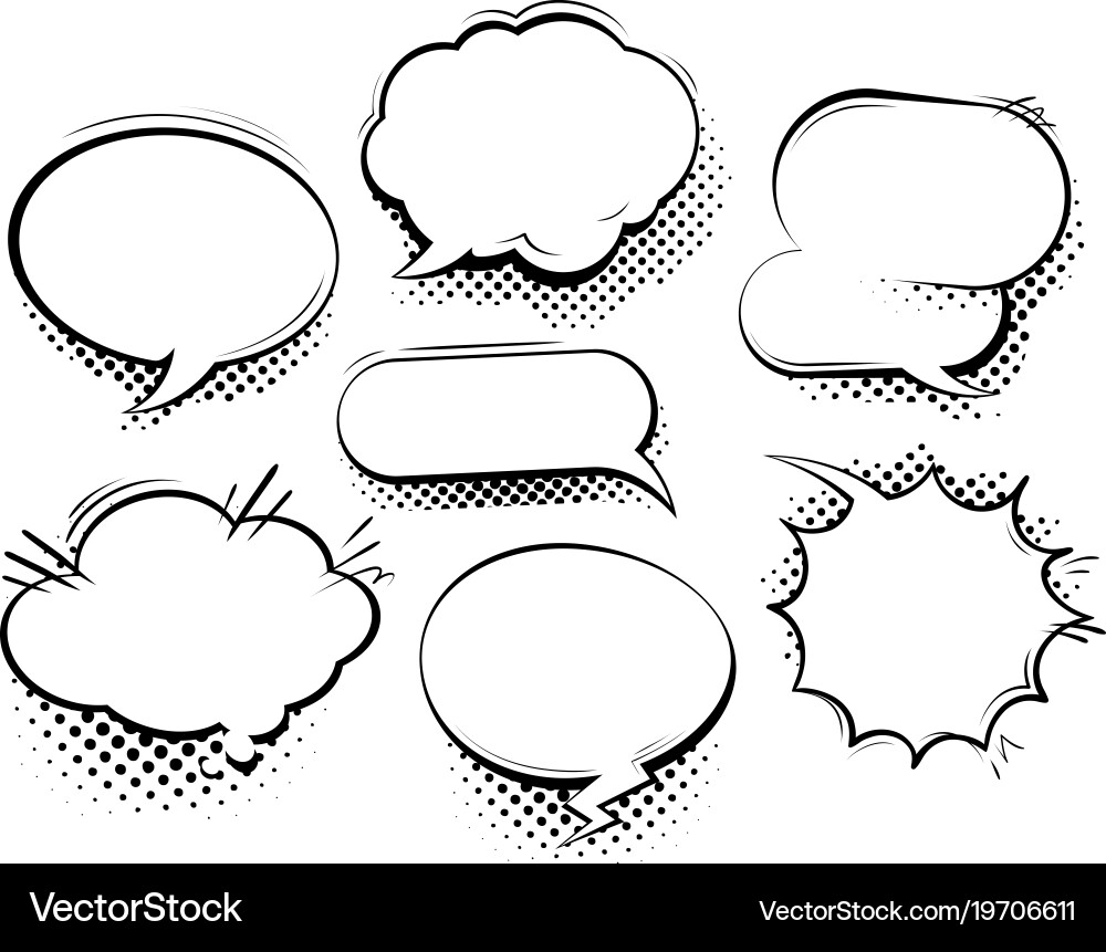 Set of comic speech bubbles cartoon Royalty Free Vector