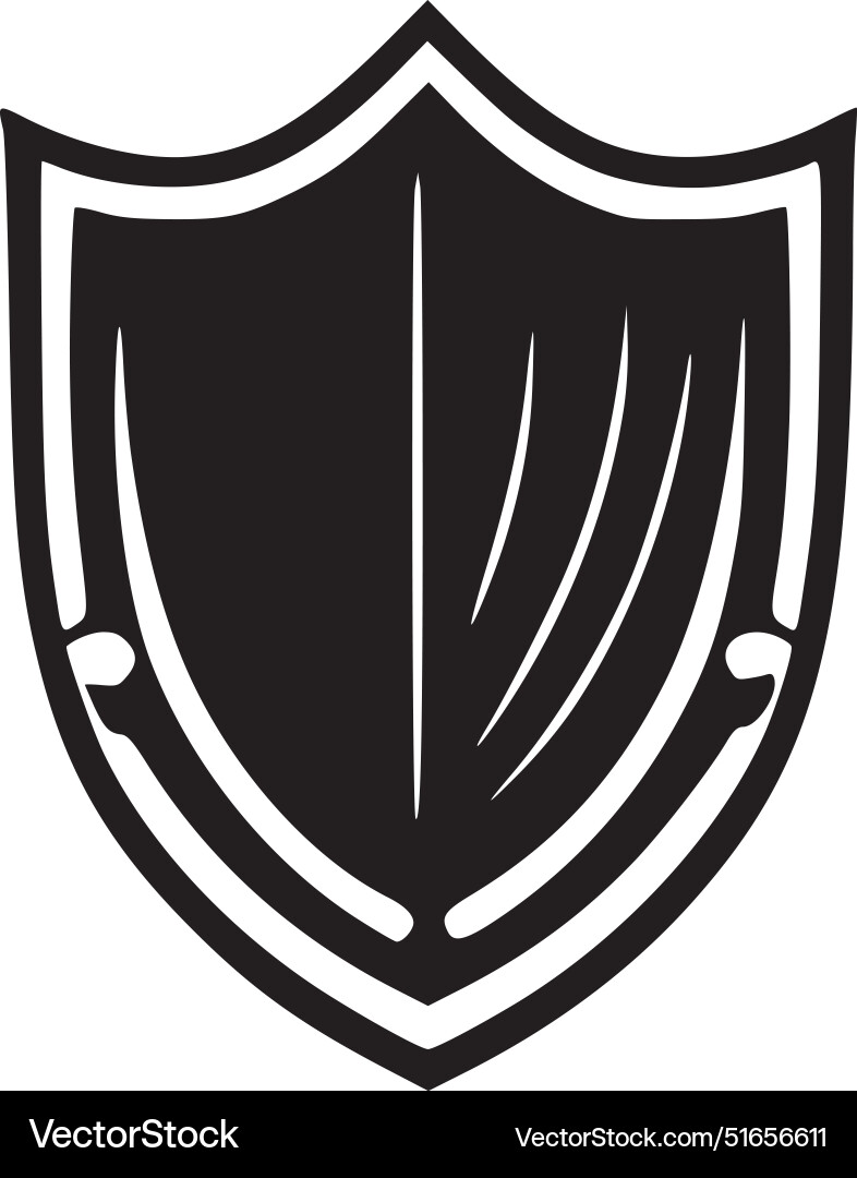 Shield - minimalist and flat logo Royalty Free Vector Image