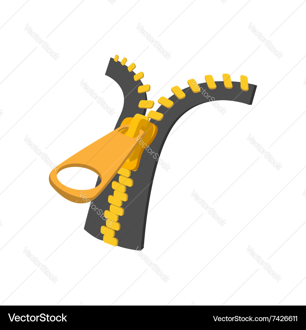Zipper Icon - Cartoon Style Royalty Free Vector Image