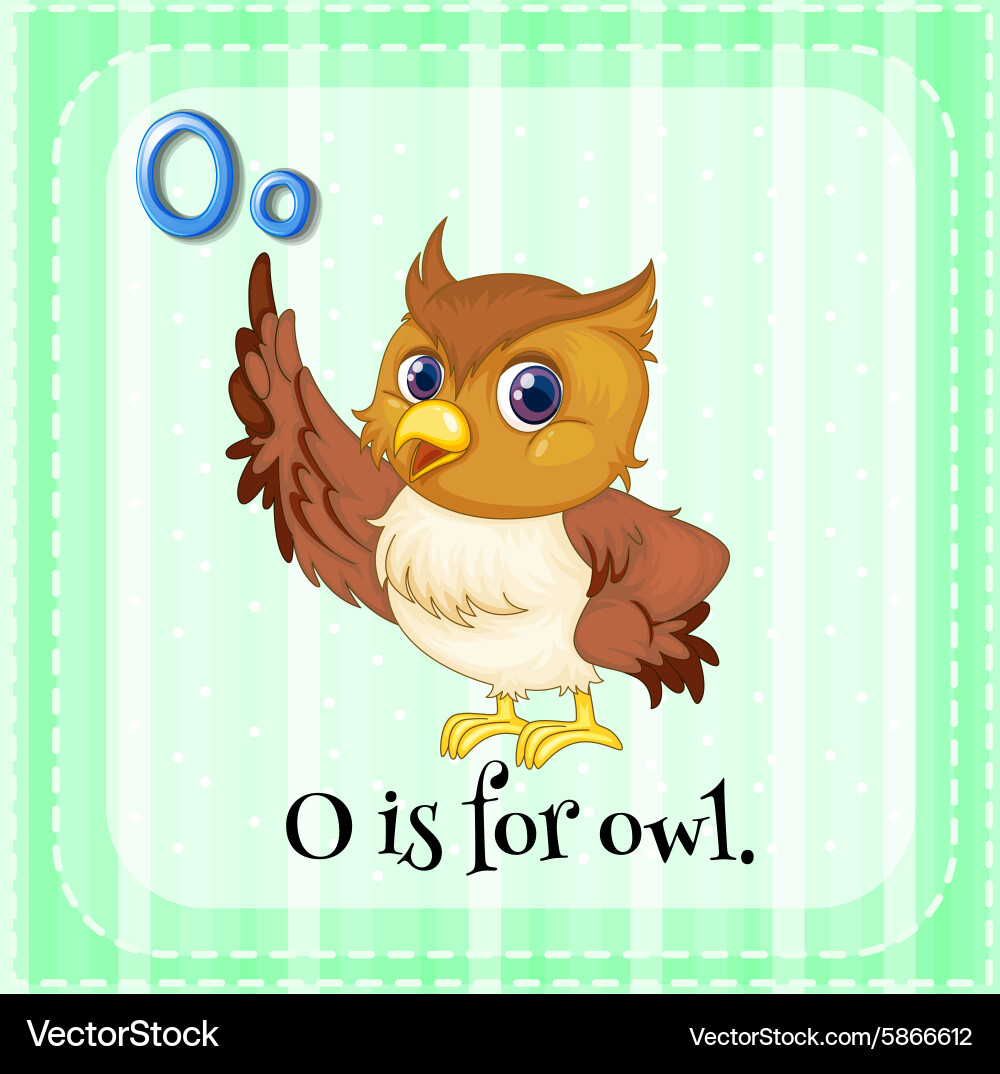 Alphabet o is for owl Royalty Free Vector Image