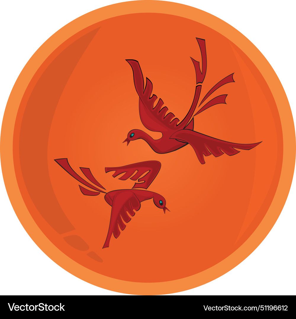 Birds fly in front of the sun Royalty Free Vector Image