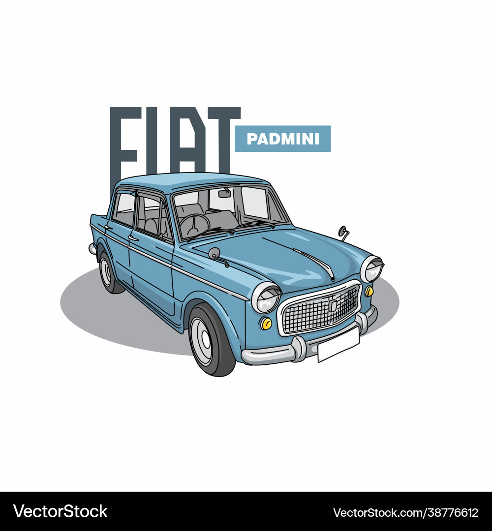 Classic Fiat Padmini Car Royalty Free Vector Image