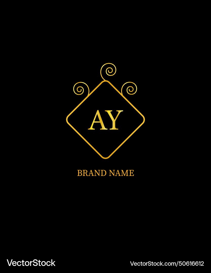 Creative initials ay letter logo design Royalty Free Vector