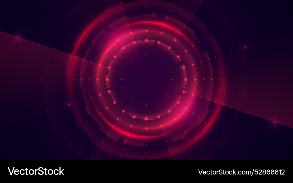 Futuristic red sonar or radar interface Royalty Free Vector