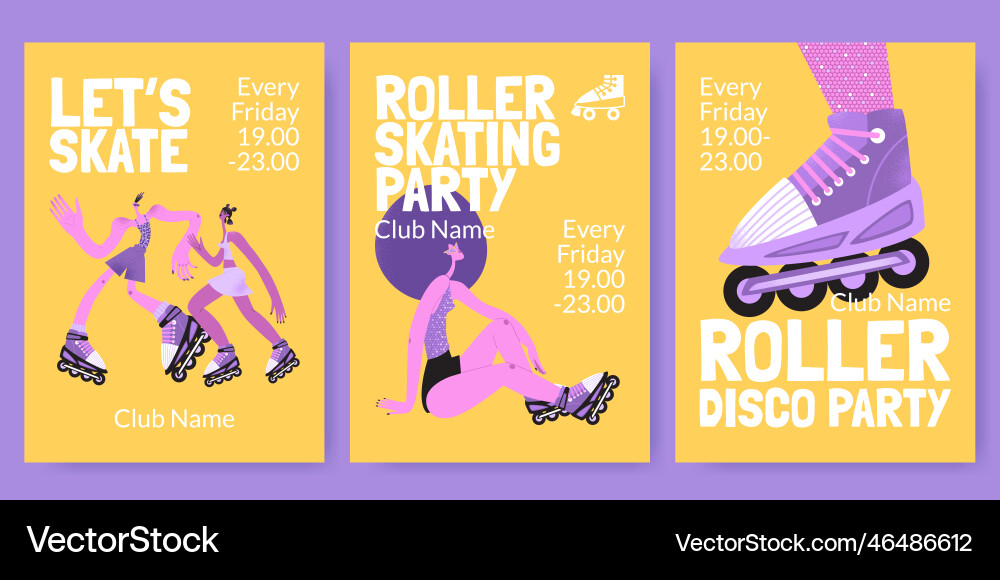 Skating Party Flyer Sample Roller Skating Party Vector Invitation