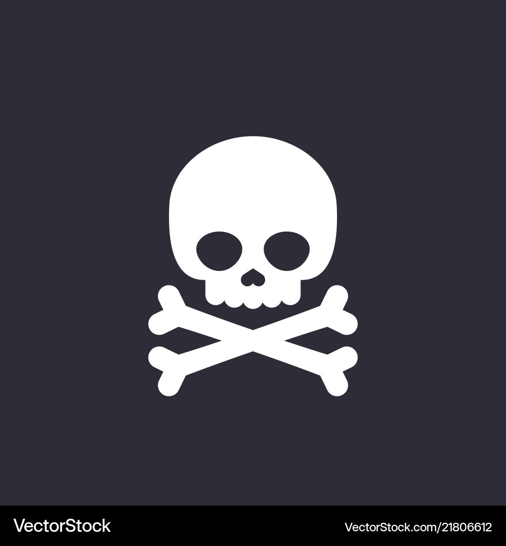 Skull and Bones Danger Sign Royalty Free Vector Image